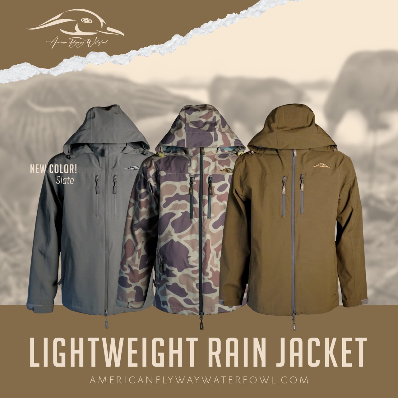 AFW Lightweight Rain Jackets – American Flyway Waterfowl