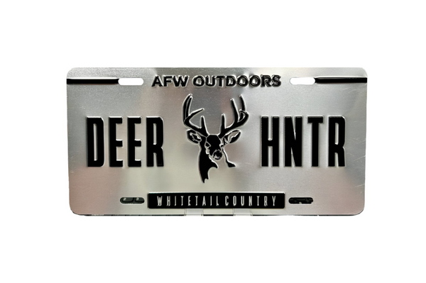 Brushed Aluminum Buck Hunter License Plate – American Flyway Waterfowl